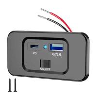 China 54W QC3.0+PD RV USB Charging Center 12v USB Wall Outlet RV Heat Resistant for sale