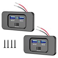 China 36W QC3.0 RV Phone Charging Station Two Ports Compact Wall Mount Design for sale