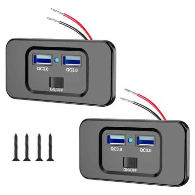 China 36W QC3.0 RV Phone Charging Station Two Ports Compact Wall Mount Design for sale