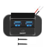 China Dual Port RV USB Charger QC3.0 USB Surface Mount 12v Phone Charger For Caravan for sale