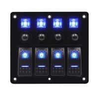 China 4 Gang Custom Rocker Switch Panels 12-24V ABS USB Car Rocker Switch Panel for sale