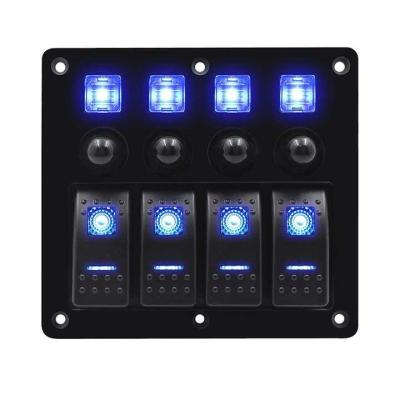 China 4 Gang Custom Rocker Switch Panels 12-24V ABS USB Car Rocker Switch Panel for sale