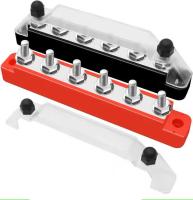 China Brass Covered 6 M6 300V/48V 130A/150A Power Distribution Bus Bar Surface Mounting for sale