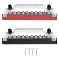 China 12V 100A Mini Power Distribution Terminal Bus Bar Max DC-150A 48V Cover 2M6+8M4 Posts for sale
