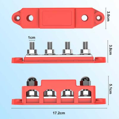 China 12V 250A 4M10+6M4 Studs Marine Power Busbar Flame Retardant Space Saving for sale