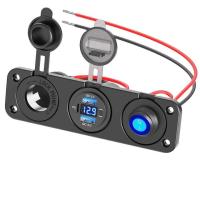 China Double QC3.0 PD 2 Port Car Charger 54W Car Charger Adapter With On / Off Switch for sale