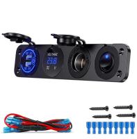 China Dual QC3.0 5V/3A9V/2A 36W USB Car Charger 12-24V On/Off Switch Voltage Display for sale