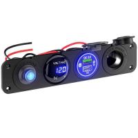 China QC3.0 PD 54W USB Car Charger Voltage Display Socket Fast Car Charger for sale