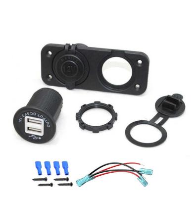 China 15W Dual QC2.0 USB Car Charger 12-24V Waterproof Car Mobile Charger for sale