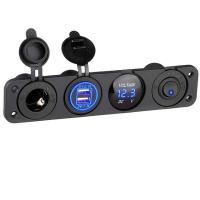 China Professional 21W Dual QC2.0 USB Car Phone Charger 12-24V Voltage Display ABS/PC for sale