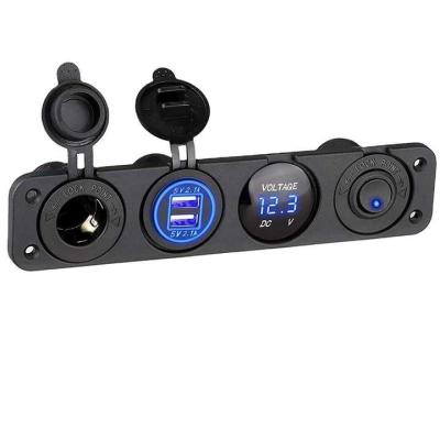 China Professional 21W Dual QC2.0 USB Car Phone Charger 12-24V Voltage Display ABS/PC for sale