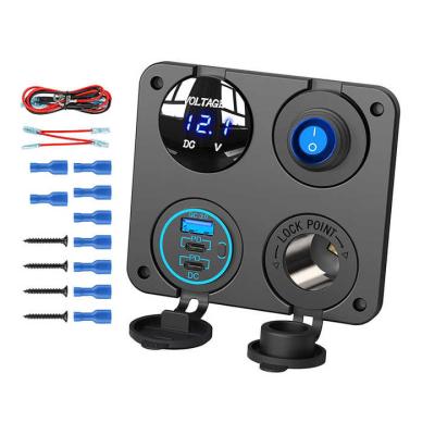 China Waterproof Dual PD QC3.0 90W Car Phone Charger Voltage Switch for sale