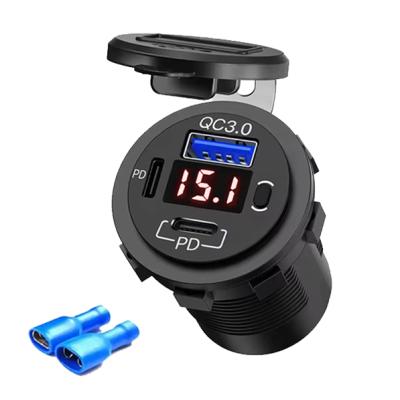 China Popular 12V 24V Dual USB Car Charger Water Resistant Universal Car Charger for sale