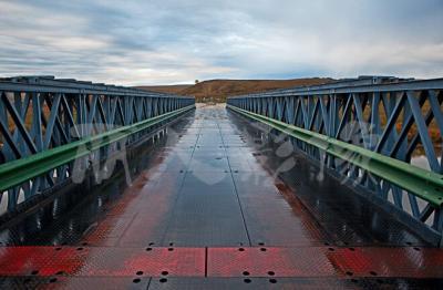China Single lane bailey bridge/compact steel bridge Q345B green painted for sale