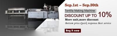 China 12'' Precise Dough Locating Two Outlets Tortilla Making Equipment 1300 Pcs Capacity for sale