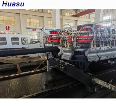 China Double Screw Double Wall Corrugated Pipe Extrusion Line With Vacuum Forming And 20CrMnTi Gear Material for sale