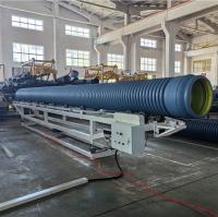 China PE / PP / PVC Double Wall Corrugated Pipe Extrusion Line With Helical Gear And 40cr Casting Mold Material for sale