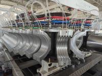China Corrugated Double Strands Plastic Pipe Extruder Production Line High Efficiency for sale