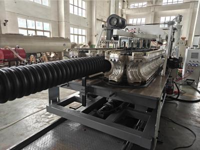 China Double Wall Corrugated Pipe Extrusion Line with 32mm-200mm Screw Diameter 1 Set Water Cooling Tank and HV>740 Barrel Screw for sale
