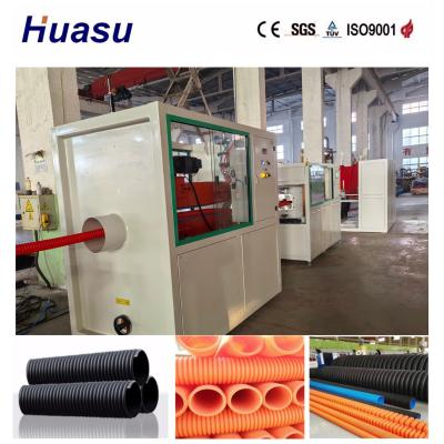 China PLC Control Energy Saving Single Wall Corrugated Pipe Extrusion Line with 32mm-1600mm Pipe Diameter Range for sale