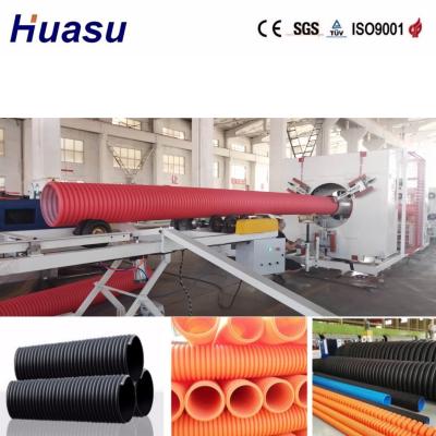 China Double Wall Corrugated Pipe Extrusion Line with 32mm-1600mm Inner Diameter, Siemens PLC Control, and High Productivity for sale