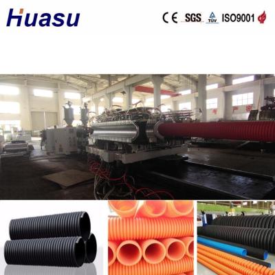 China Double Wall Corrugated Pipe Extrusion Line with 100-1000 Kg/h Production Capacity for 32mm-1600mm Inner Diameter Pipes and Siemens PLC Control for sale