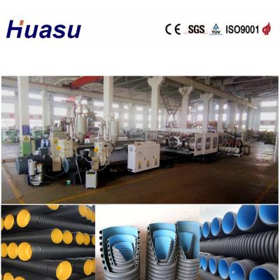 China Double Wall Corrugated Pipe Extrusion Line HDPE Double Wall Corrugated Pipe Extrusion Line Diameter 32-1600mm Pipe Production Line for sale