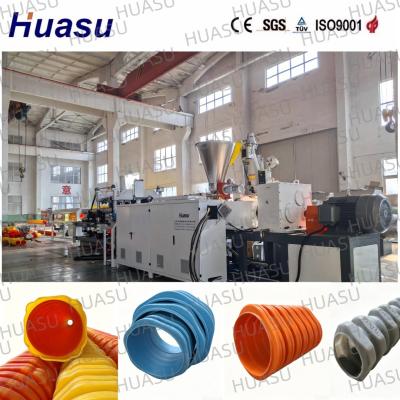 China Special Shaped Plastic Corrugated Pipe Extrusion Line HDPE Municipal Drainage Conduit Production Line for Underground Pipe Making for sale
