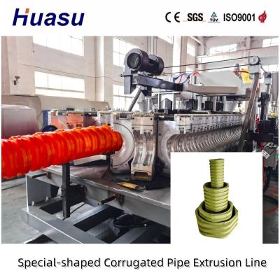 China Square Mouth HDPE Plastic Corrugated Conduit Electrical Cable Protection Pipe Extrusion Line for sale