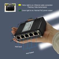 China IP40 Industrial PoE Extender 1 Port 802.3bt PoE To 4 Port 802.3 Af / At Gigabit PoE Repeater for sale