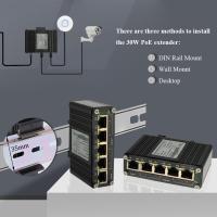 China IP40 Industrial PoE Extender 1 Port 802.3bt PoE To 4 Port 802.3 Af / At Gigabit PoE Repeater for sale