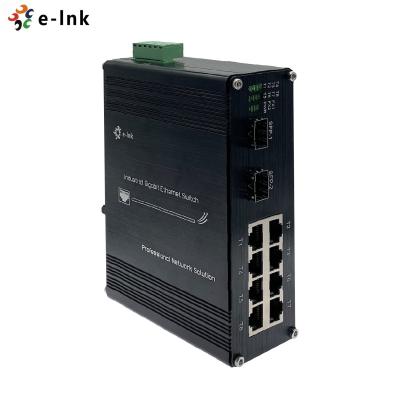 China Industrial Gigabit Ethernet Switch 8 Port 10 / 100 / 1000 Base-T 2 Port 1000BASE-X for sale