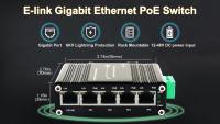 China Mini Industrial Ethernet Switch 4 Ports Gigabit 802.3at PoE With 1 Ports Uplink for sale