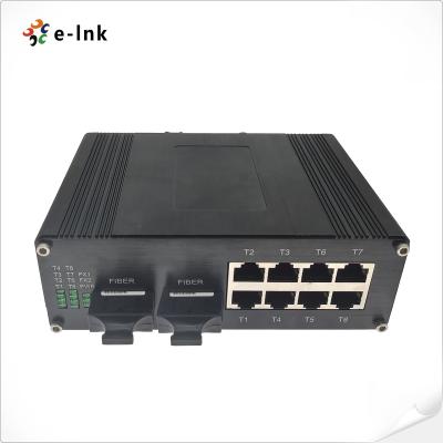 China Din Rail Ethernet POE Switch 8 Ports 10 100Base-T 2 Ports 100BASE-FX Fiber Ethernet Switch for sale