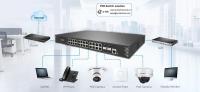 China Enterprise L3 Managed Switch 24 Port 1000M Gigabit 802.3at PoE To 4 Port 10G SFP+ for sale