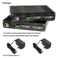 China 1080P BIDI DVI Fiber Optic Extender With RS232 And BIDI Stereo Audio OEM for sale