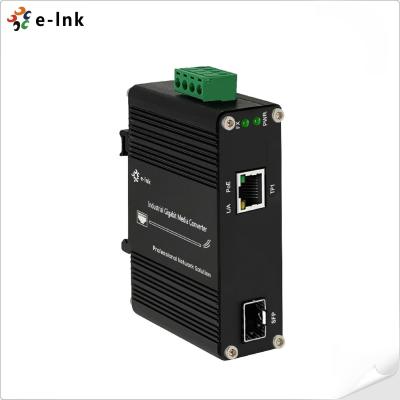 China Mini Industrial PoE Media Converter 100 1000BASE-X SFP To 10 100 1000BASE-T 30W for sale