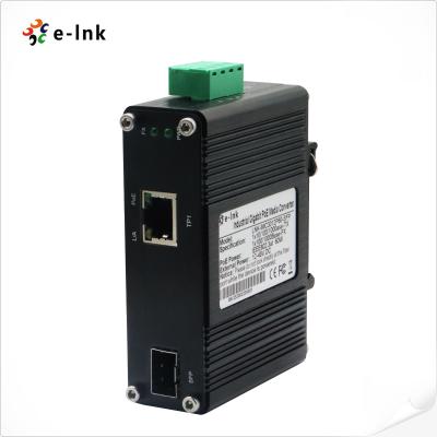 China 12-48VDC 30W PoE Media Converter DIN Rail With 100/1000M SFP Port for sale