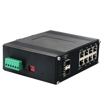 China Industrial L2+ Managed Ethernet Switch Din Rail 8 Port 10/100/1000T + 2 Port 1000X SFP for sale