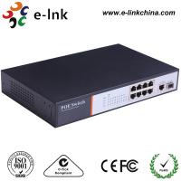 China Fast Speed 8 Port Gigabit Ethernet POE Switch For IP Cameras 25.5W SFP Fiber Port for sale
