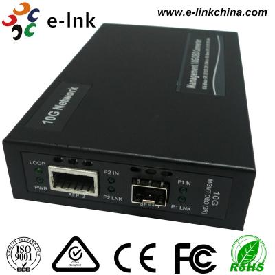 China 10Gbps Single Mode Fiber Ethernet To Copper Media Converter SFP+ LC To XFP for sale