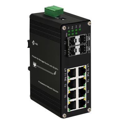 China Industrial 240 Watt Managed PoE Switch 8 Port 10/100/1000T 802.3at To 4-Port 1000X Gigabit SFP for sale