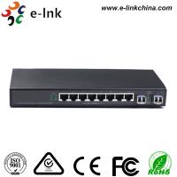 China 8 Port 10/100/1000M Ring Connection Fiber Optic Switch , Industrial Ethernet Switch with 2 SFP port for sale