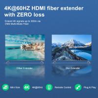 China Wholesale Mini 4k HDMI 2.0 KVM USB Over Fiber Extender LC 300 Meters Transmitter Receiver for sale