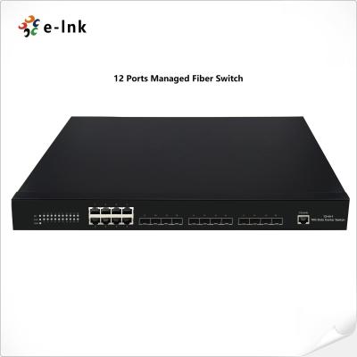 China Fiber Managed Switch 12 Port 10G SFP To 8 Port 10/100/1000M Gigabit Copper RJ45 for sale
