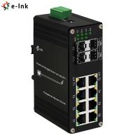 China Industrial Managed Ethernet Switch 8 Port 10/100/1000T RJ45 With 4 Port 1000X SFP Uplink for sale