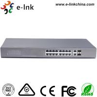 China 16 ports 10 / 100 / 1000Mbps TP PoE with 2 ports SFP Fiber Ethernet PoE Switch for sale