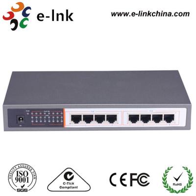 China 10 / 100 / 1000Mbps 8 ports Ethernet POE Switch , 220VAC Industrial Gigabit Switch IEEE802.3at for sale