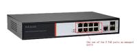 China Industrial Managed Ethernet Switch 8 Port 10 / 100M PoE + 2 port 1000M SFP + 1 port Gigabit RJ45 uplink for sale