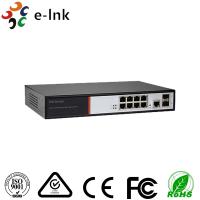 China Industrial Managed Ethernet Switch 8 Port 10 / 100M PoE + 2 port 1000M SFP + 1 port Gigabit RJ45 uplink for sale